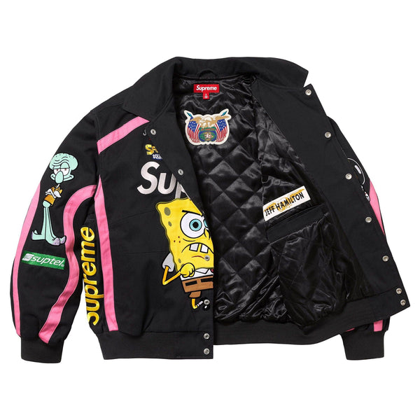 Supreme x SpongeBob SquarePants x Jeff Hamilton Racing Jacket 'Black ...